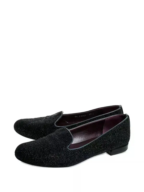 STUART WEITZMAN Glittered Leather Loafers