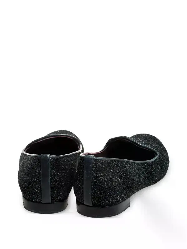 STUART WEITZMAN Glittered Leather Loafers