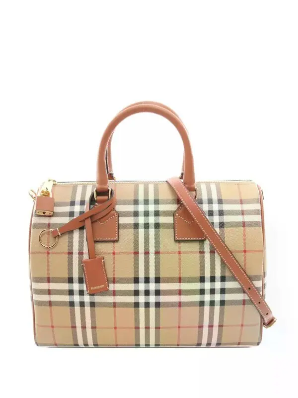Burberry Vintage Check Leather Handbag - Neutrals