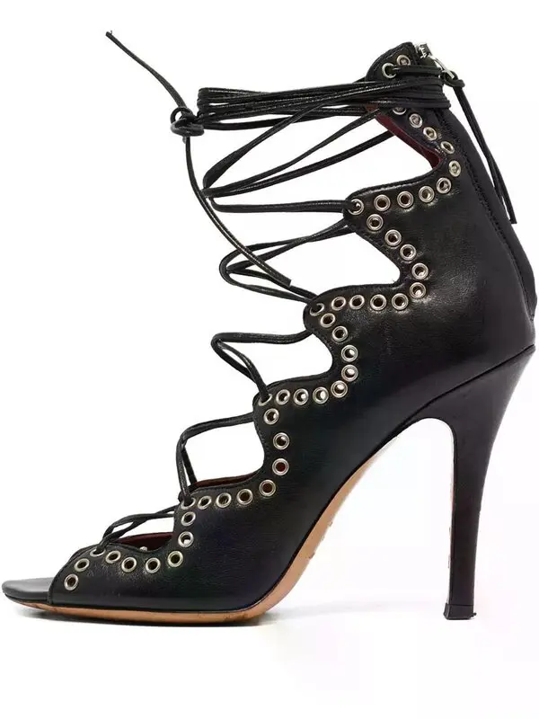 ISABEL MARANT VINTAGE 95mm Eyelet Lace-up Sandals - Black