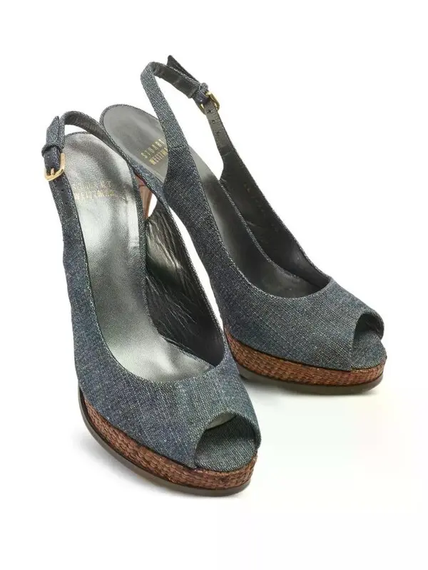 STUART WEITZMAN 120mm Denim Platform Sandals