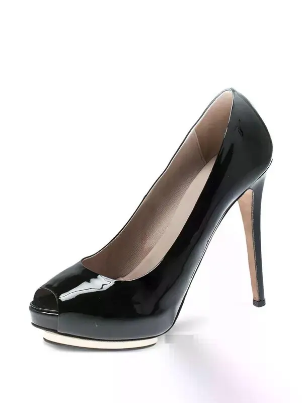 LE SILLA Patent Leather Peep Toe Platform Pumps