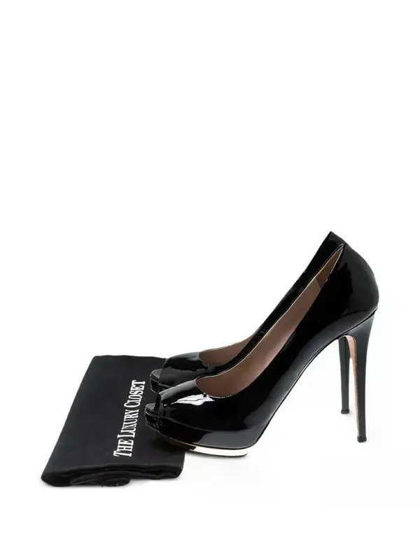 LE SILLA Patent Leather Peep Toe Platform Pumps