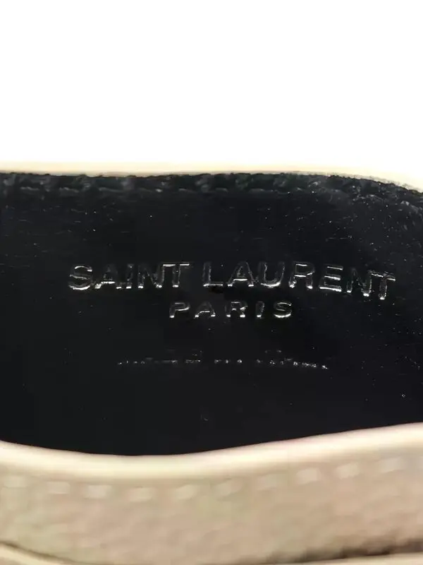 Saint Laurent 2020s Cassandre Leather Card Holder - Neutrals