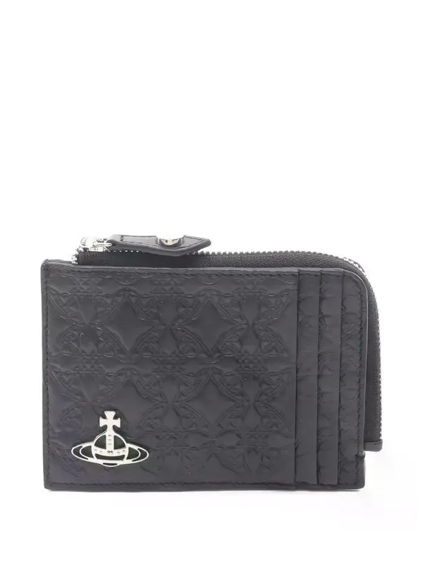 VIVIENNE WESTWOOD 2020s Orb Embossed Leather Wallet - Black