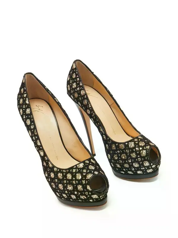 GIUSEPPE ZANOTTI Vintage 160mm Sharon Peep Toe Pumps