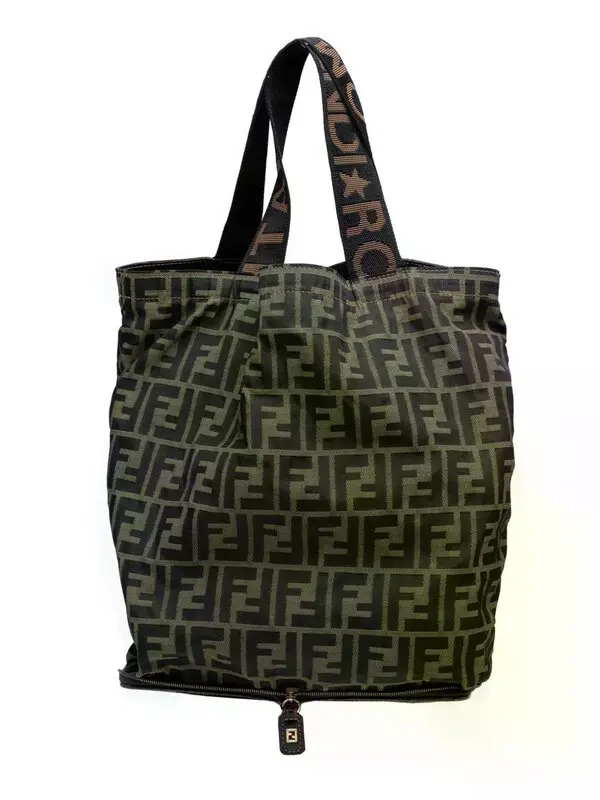 Fendi Zucca Canvas And Nylon Foldable Tote Bag