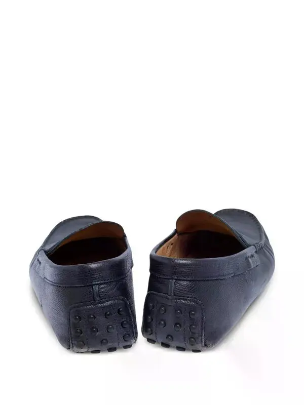 TOD'S Textured-leather Loafers - Blue