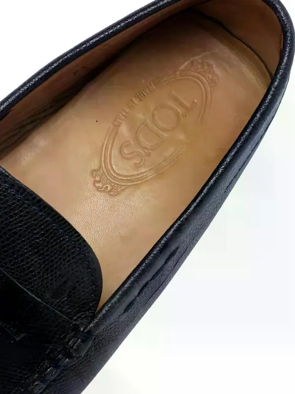 TOD'S Textured-leather Loafers - Blue