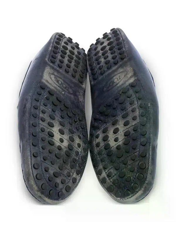 TOD'S Textured-leather Loafers - Blue