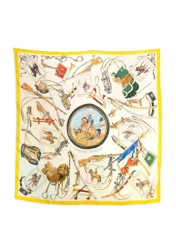 Hermès 1970s Cavalerie Française Silk Scarf
