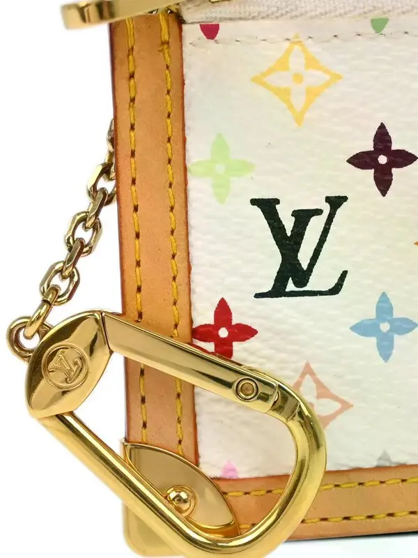 LOUIS VUITTON X Takashi Murakami 2006 Pochette Clés Coin Purse - White