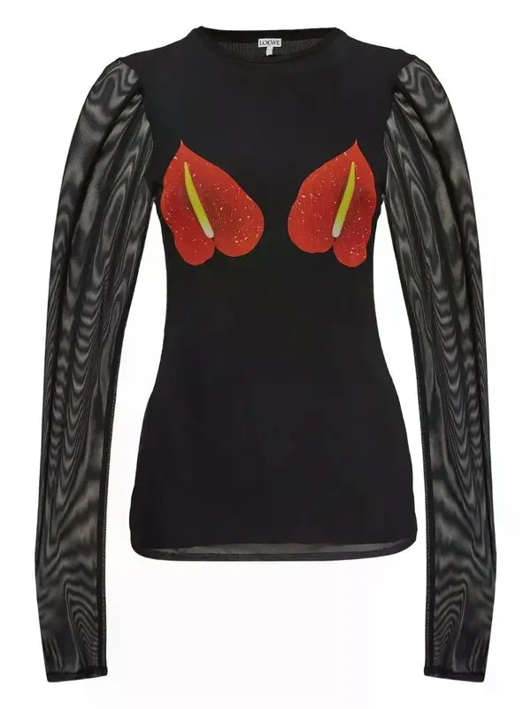 Loewe Anthurium-print Long-sleeve Top