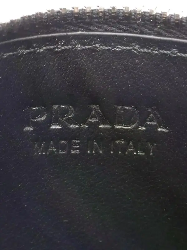 Prada 2013-2025 Saffiano Triangle Logo Coin Pouch - Black