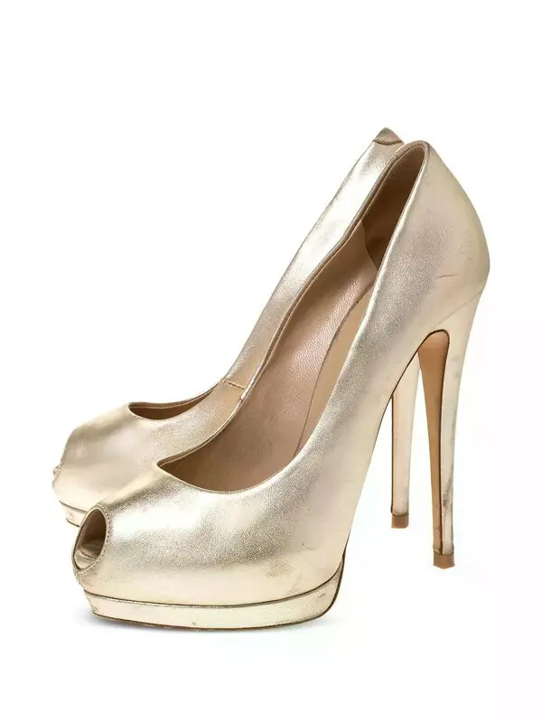 GIUSEPPE ZANOTTI 135mm Metallic Peep-toe Pumps - Gold