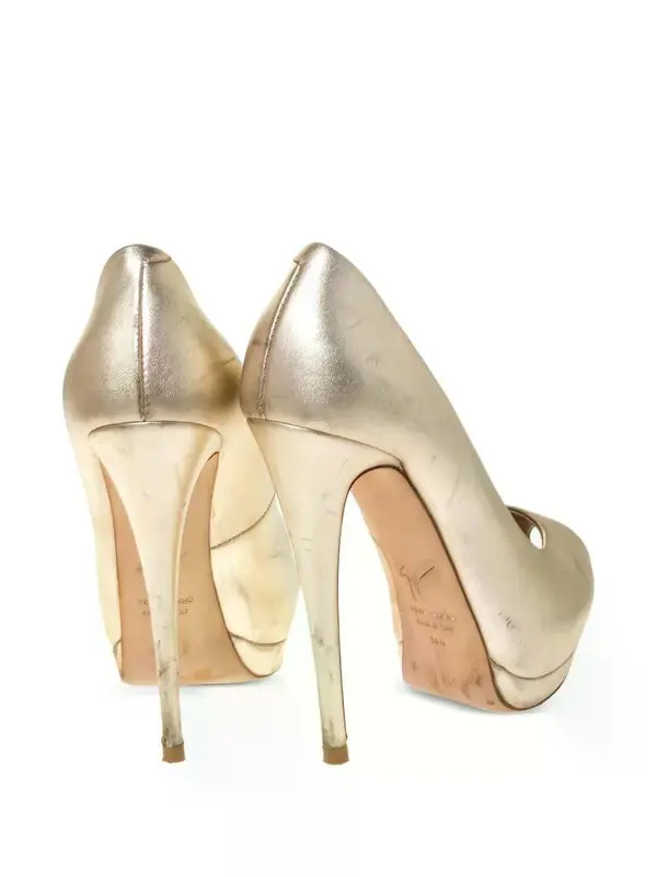 GIUSEPPE ZANOTTI 135mm Metallic Peep-toe Pumps - Gold