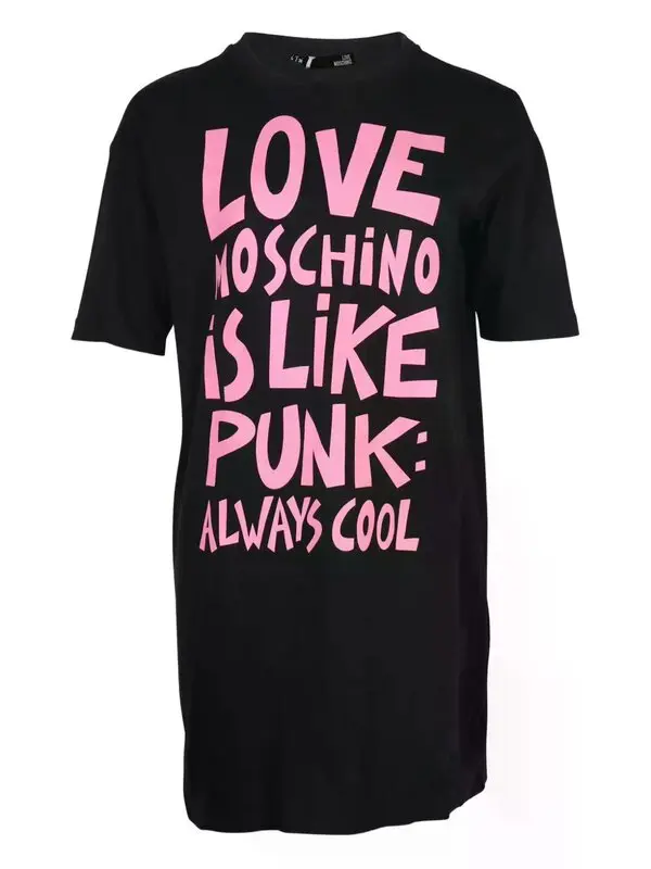 Moschino Graphic-print T-shirt Dress - Black