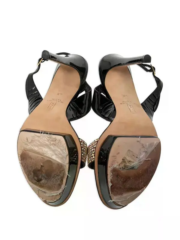 GINA 135mm Rhinestone-embellished Sandals - Black