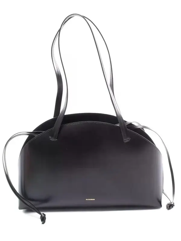 JIL SANDER Curve Leather Shoulder Bag - Black