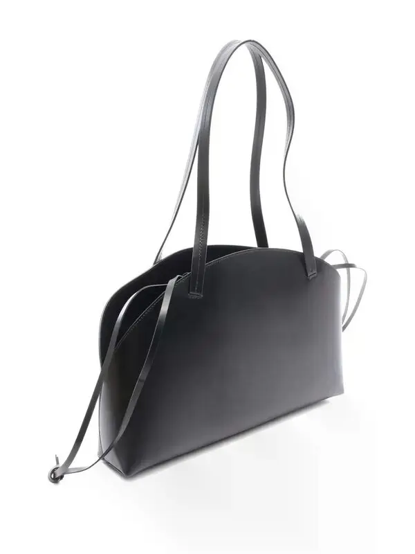 JIL SANDER Curve Leather Shoulder Bag - Black