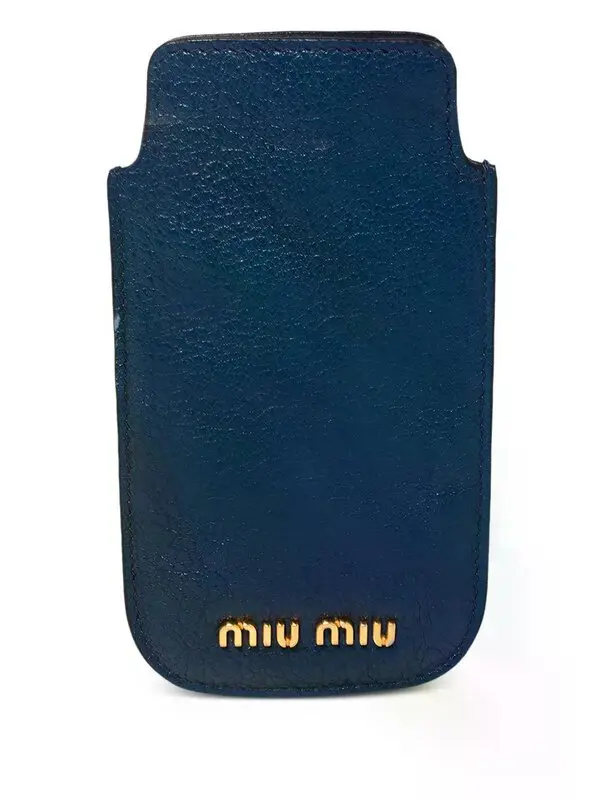 Miu Miu Leather Phone Case - Blue