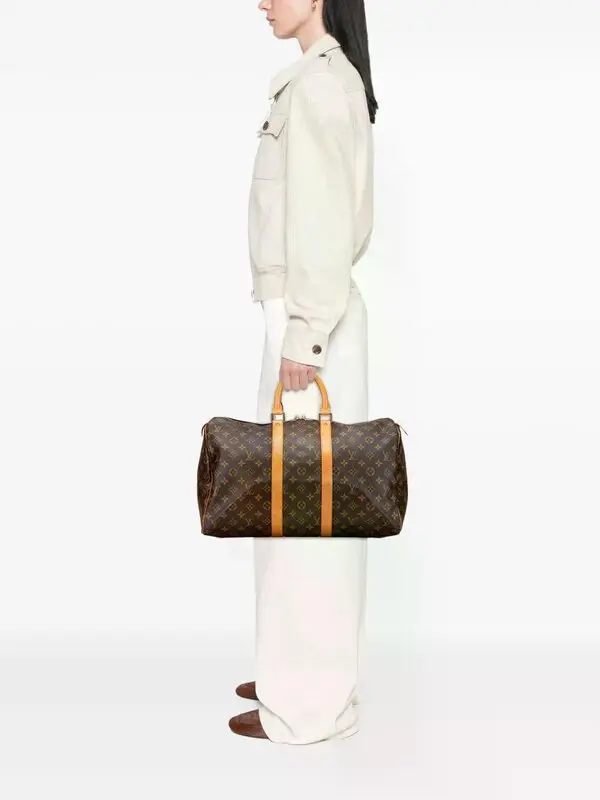 LOUIS VUITTON 1995 Monogram Keepall 45 Travel Bag - Brown
