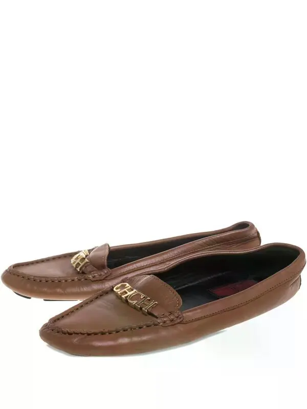 Carolina Herrera Logo-plaque Loafers - Brown
