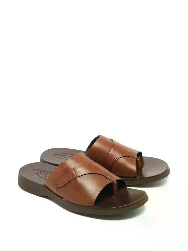 TOD'S Vintage Leather Slip-on Sandals