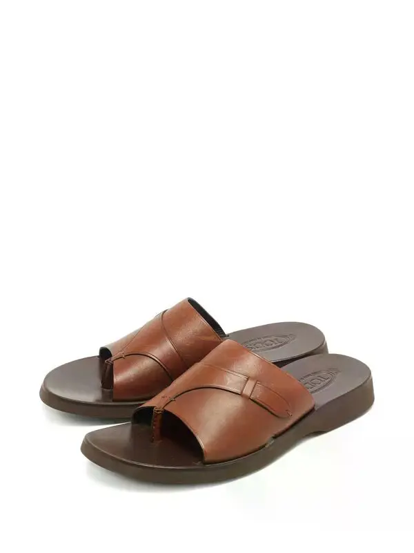 TOD'S Vintage Leather Slip-on Sandals