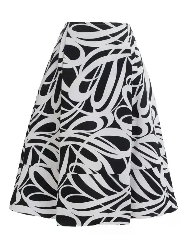 Marni Abstract-print A-line Skirt
