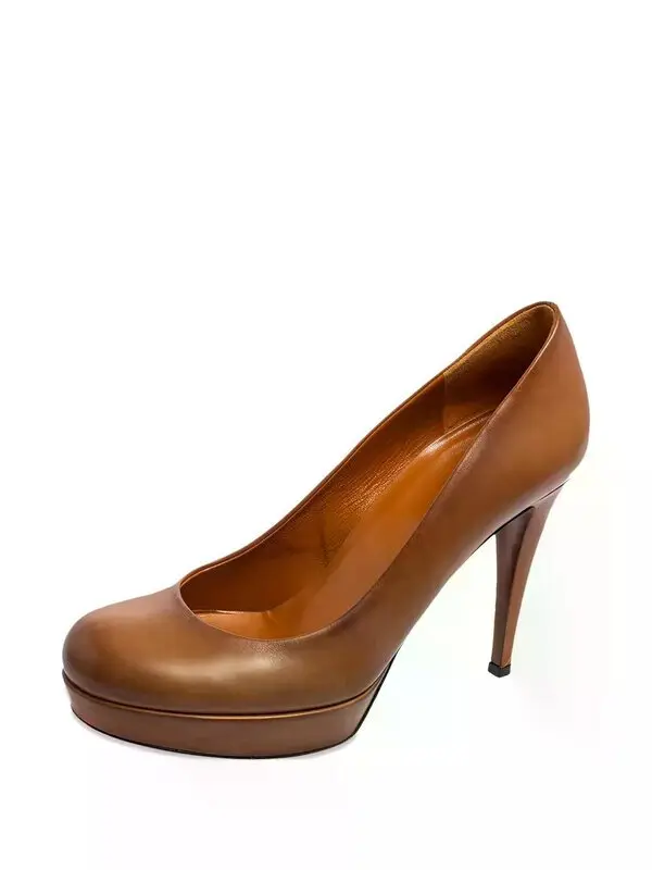Gucci 115mm Leather Round-toe Pumps