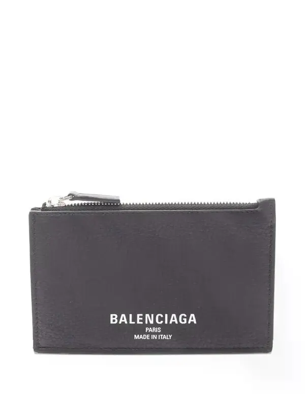 Balenciaga 2020s Cash Leather Card Holder - Black