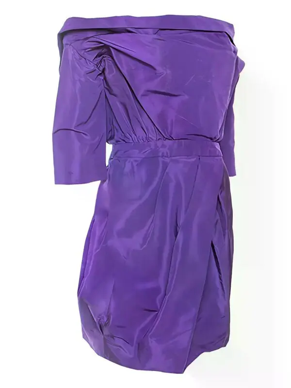 Vera Wang Off-the-shoulder Ruched Mini Dress