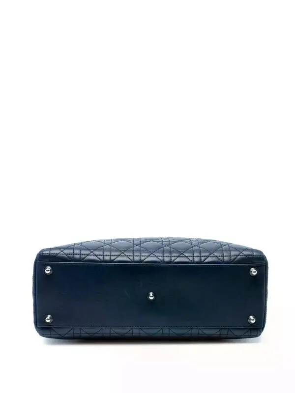 Dior 2011 Large Lambskin Cannage Lady Satchel - Blue