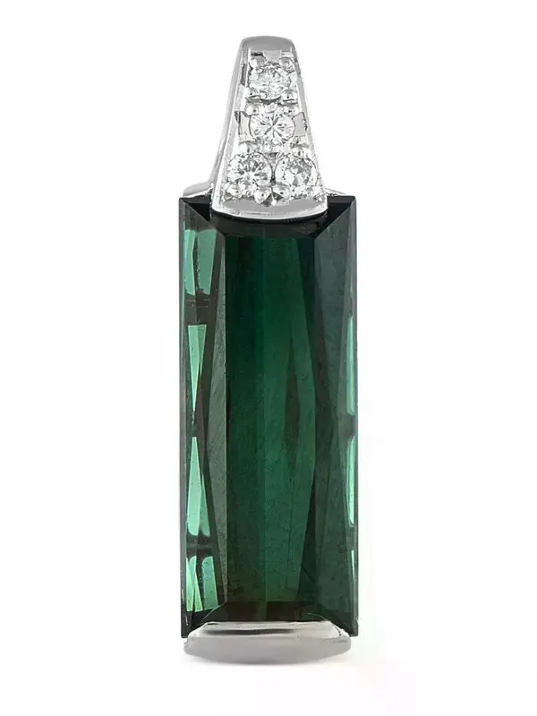 LB EXCLUSIVE Platinum Diamond And Tourmaline Pendant - Green
