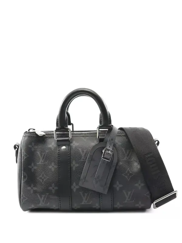 LOUIS VUITTON Keepall Bandoulière 25 Two-way Handbag - Black