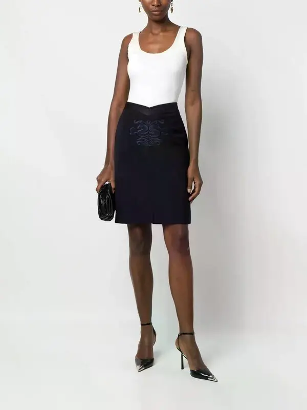 Gianfranco Ferre 1990s Embroidered Pencil Skirt