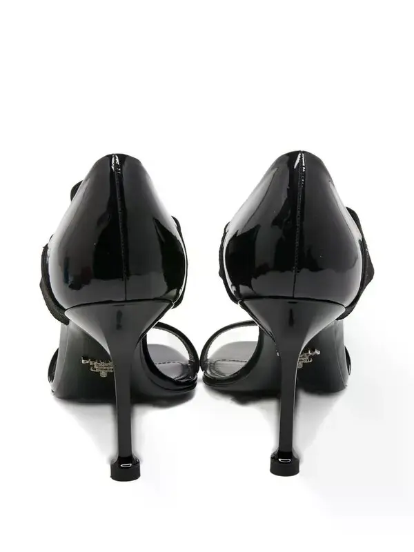Prada 95mm Patent Leather Elastic-strap Sandals