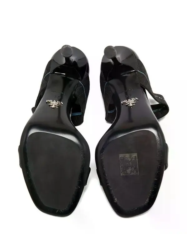 Prada 95mm Patent Leather Elastic-strap Sandals