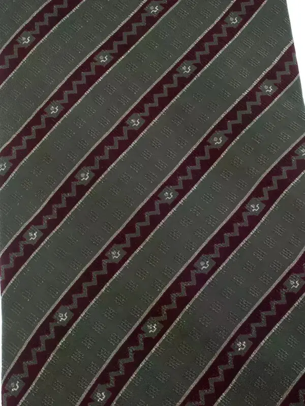 Giorgio Armani Striped Silk Tie - Green