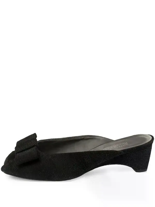 STUART WEITZMAN Bow Block-heel Slides - Black