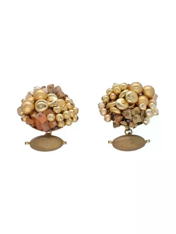 Gianfranco Ferre Beaded Cufflinks - Gold
