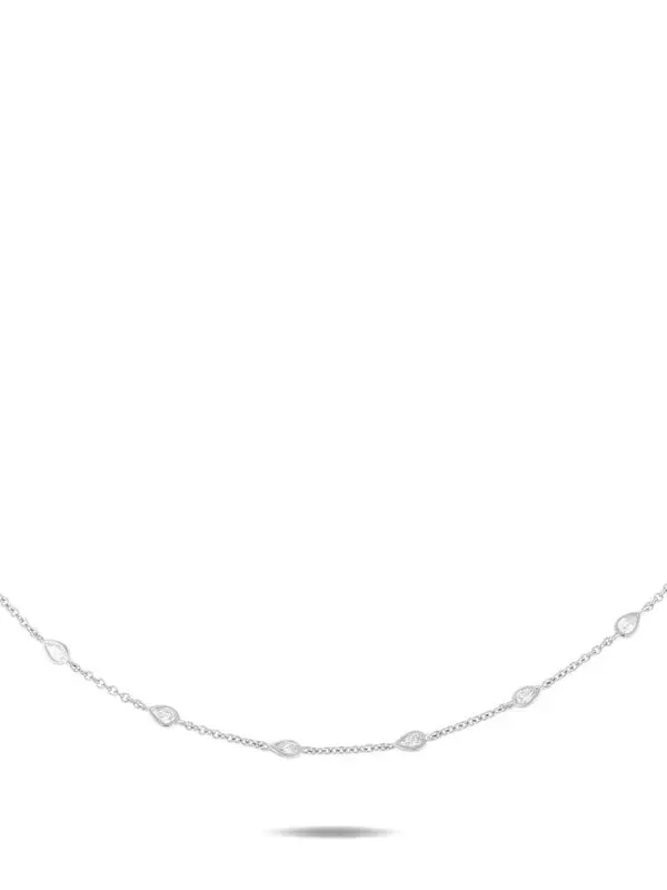 LB EXCLUSIVE 18k White Gold Diamond Station Necklace - Silver