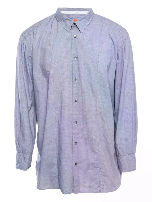BOSS Cotton Checked Shirt - Blue