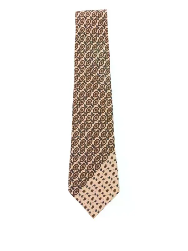 Giorgio Armani 1990s Patterned Silk Tie - Neutrals