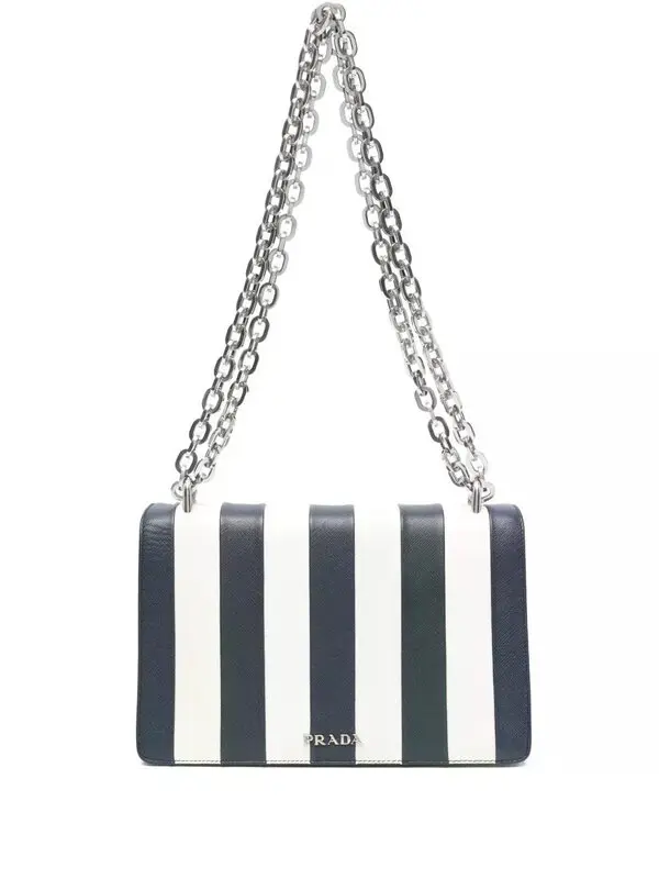 Prada 2010s Striped Chain-strap Bag