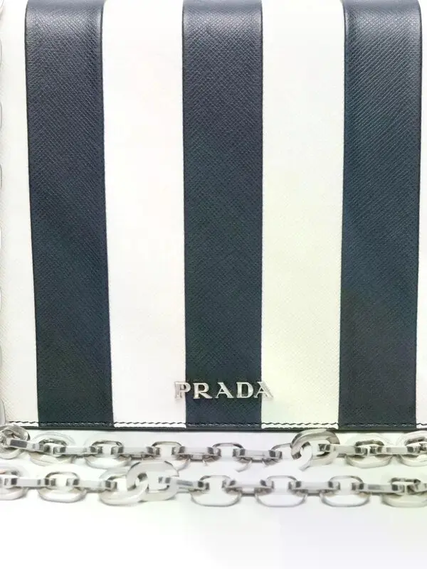 Prada 2010s Striped Chain-strap Bag
