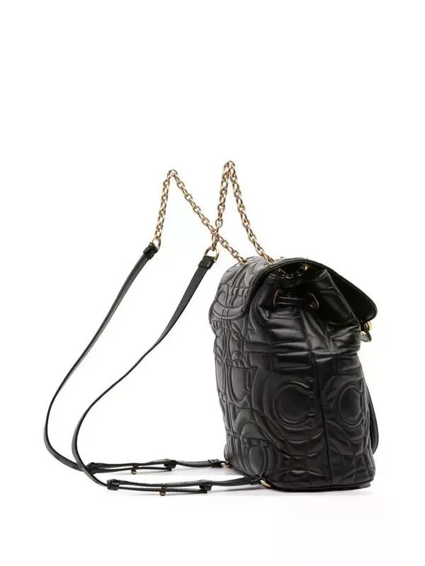 FERRAGAMO Quilted Leather Double Gancini Backpack
