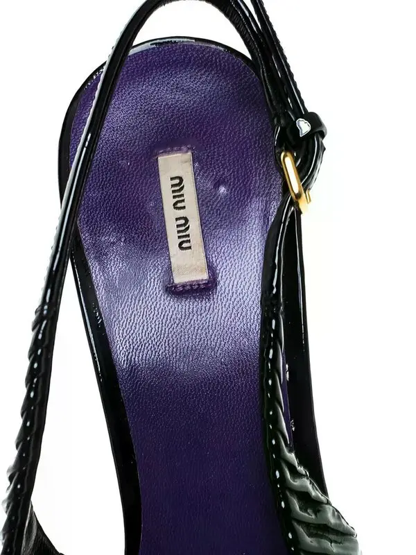 Miu Miu 135mm Patent Leather Slingback Sandals