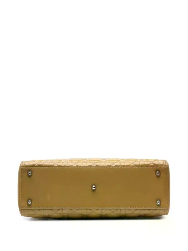 Dior 2012 Large Patent Cannage Lady Satchel - Yellow